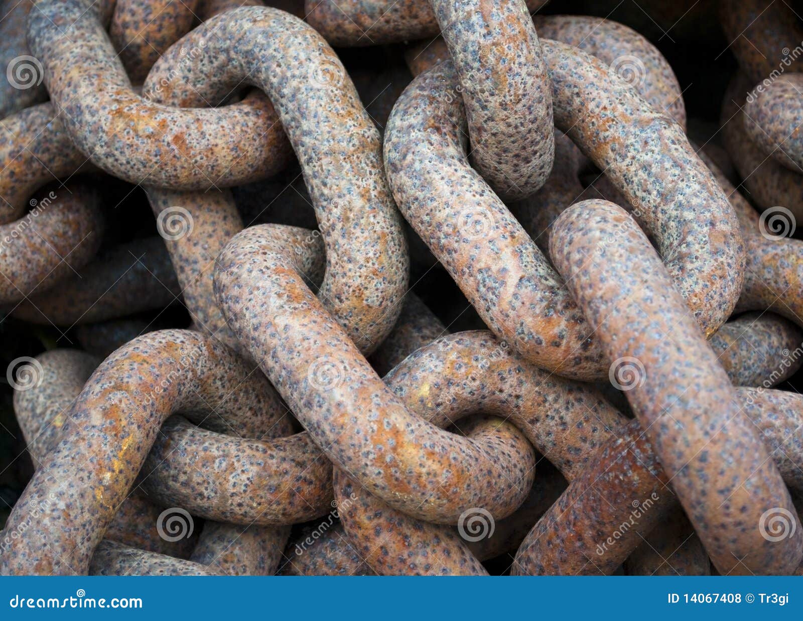 Closeup on a Pile of Old Rusty Ship Chain Stock Photo - Image of strong ...