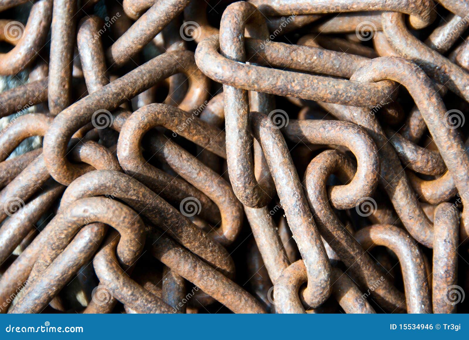 Closeup on a Pile of Rusty Old Chain Stock Photo - Image of metallic ...