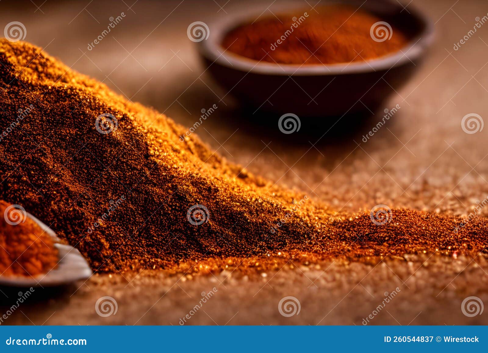 Closeup of Pile of Spice on the Table Under Lights Stock Image - Image ...