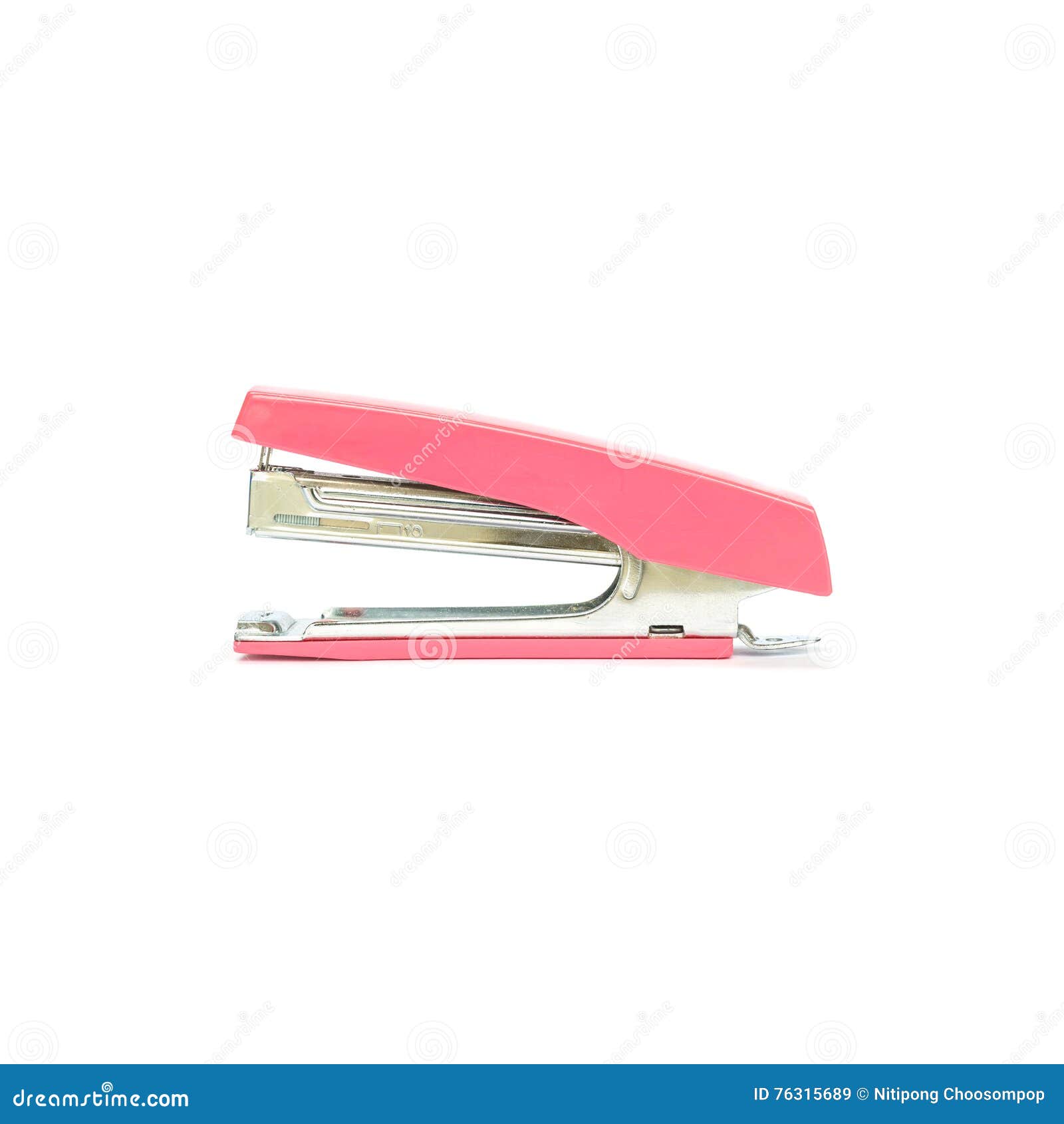 Closeup Pink Stapler , Office Equipment Isolated on White Background ...