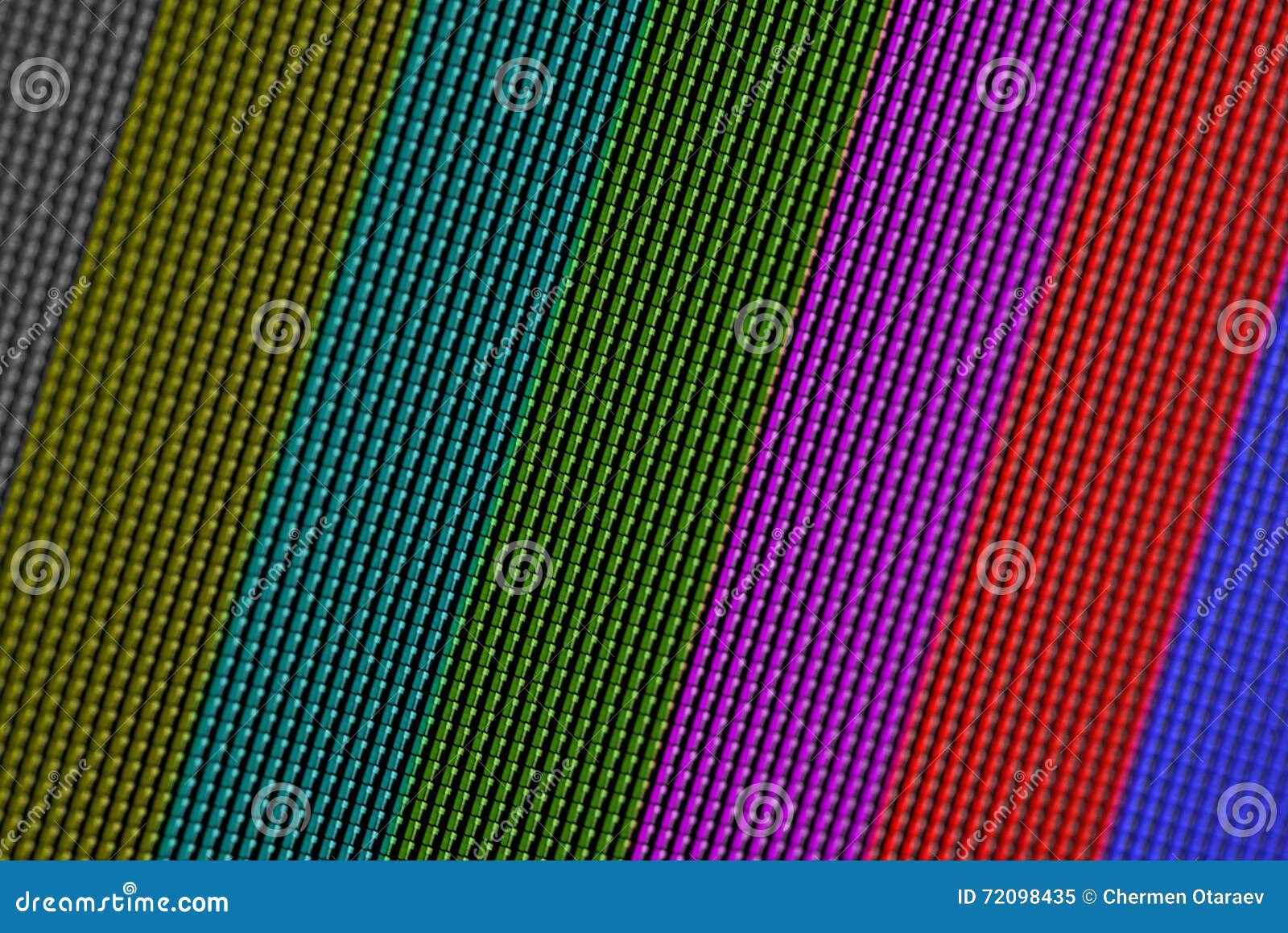 Closeup Pixels Of Lcd Tv Screen With Color Bars Is A Television Test Pattern Stock Image Image