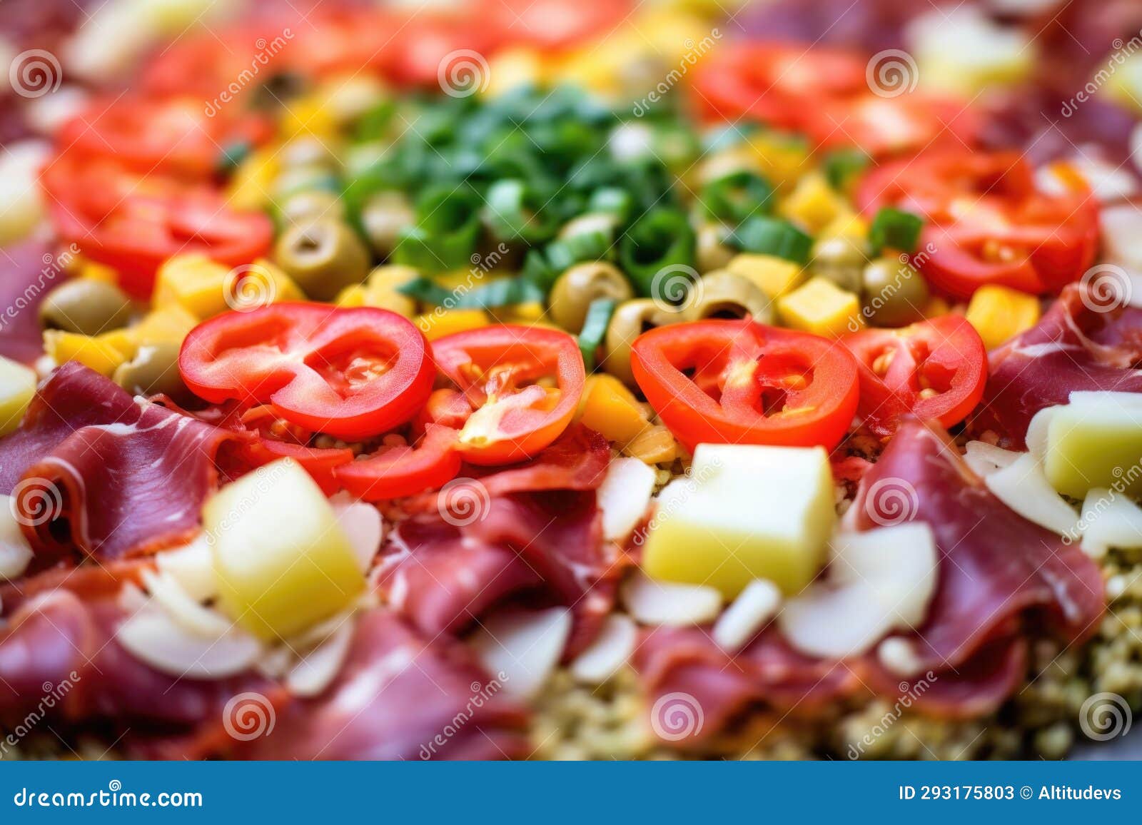 Closeup of Pizza Toppings on a Cauliflower Crust Stock Image - Image of ...