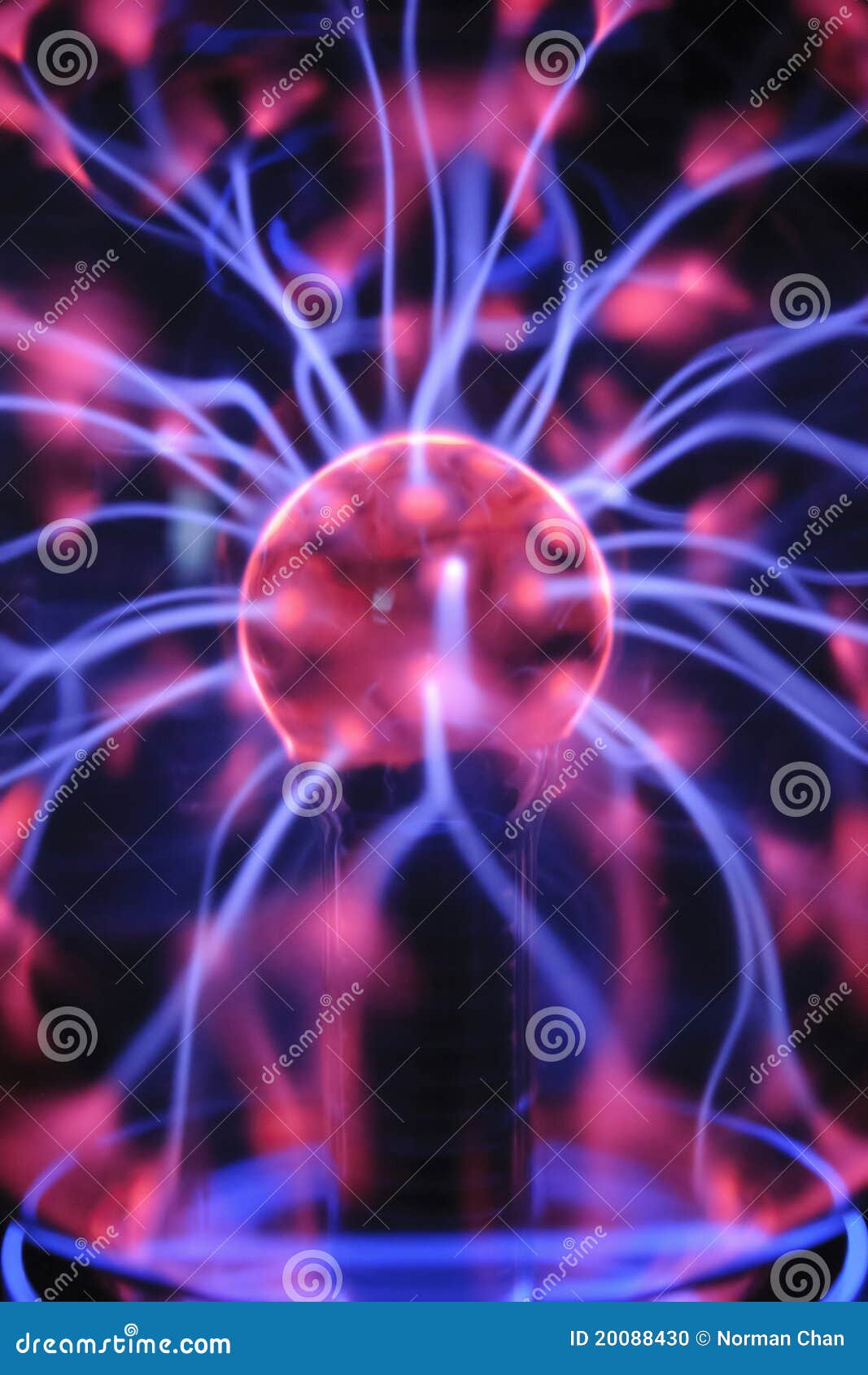 Closeup of plasma ball stock photo. Image of bright, neon - 20088430