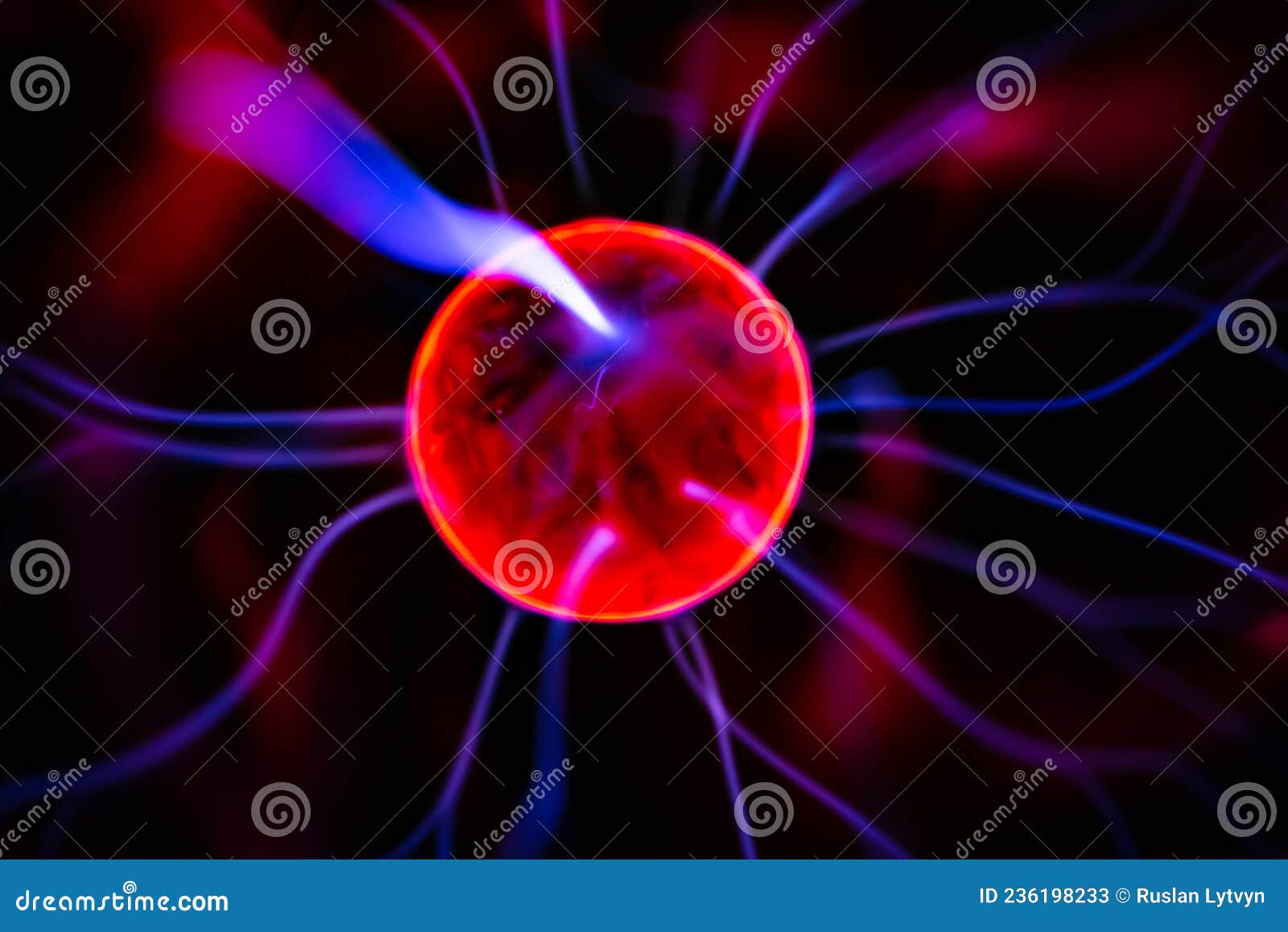 Closeup of plasma lamp stock image. Image of electricity - 236198233