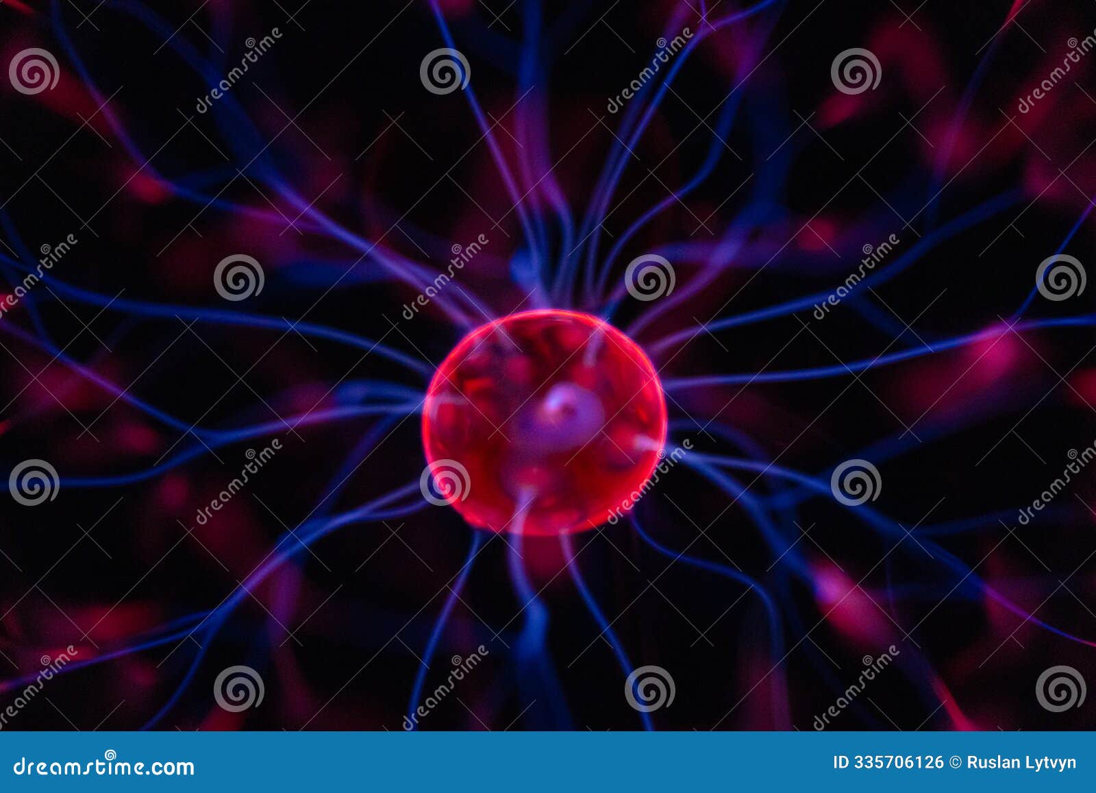 Closeup of plasma lamp stock photo. Image of electrical - 335706126