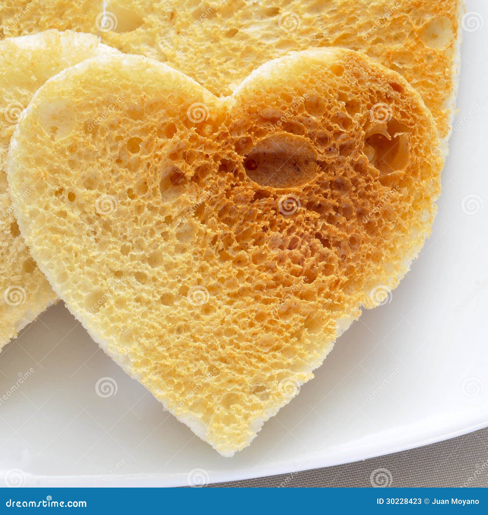 Heart-shaped toasts stock image. Image of carbohydrates - 30228423