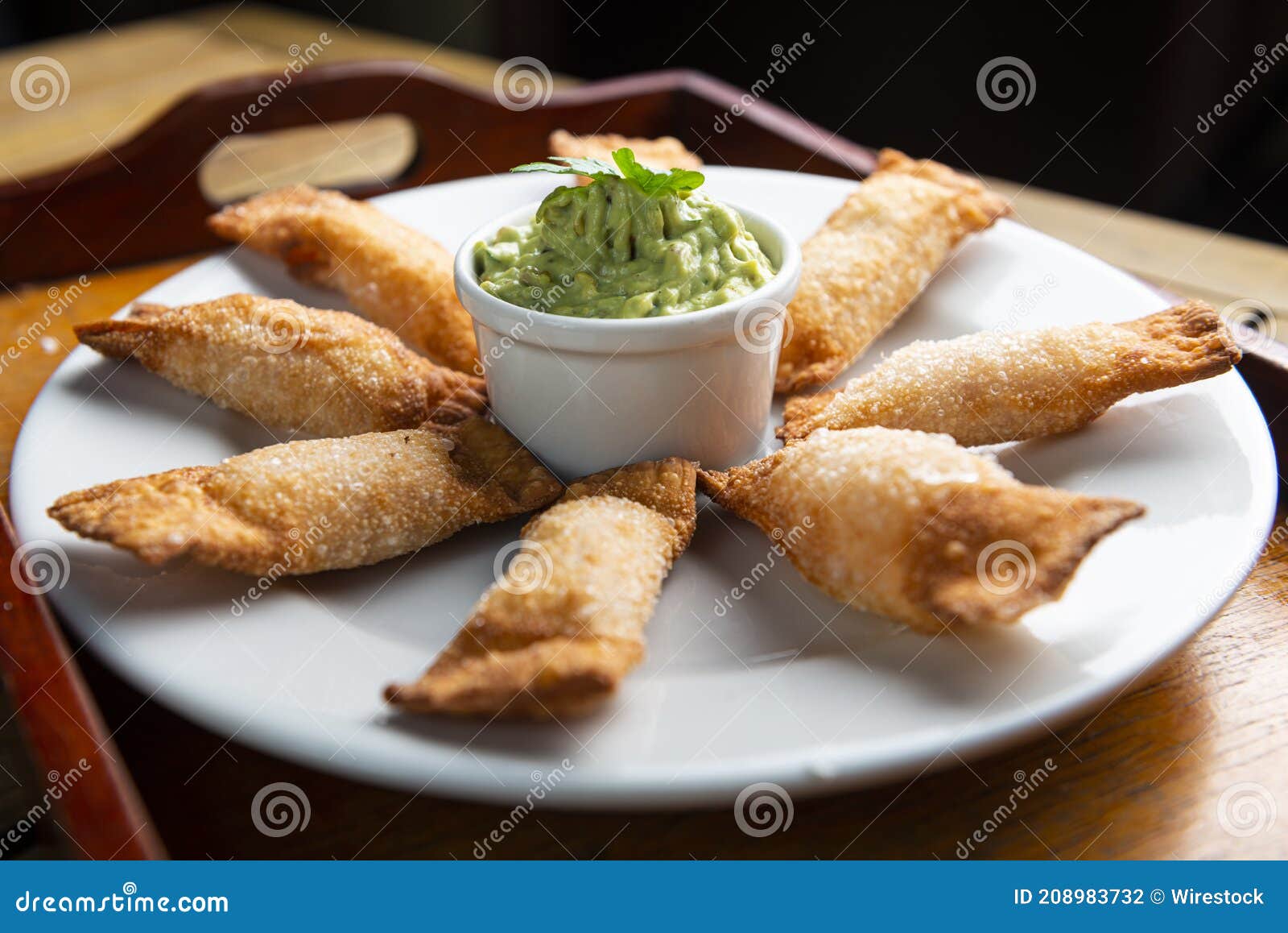 Closeup of a Plate of Peruvian Fried Tequeno Sticks Served with ...