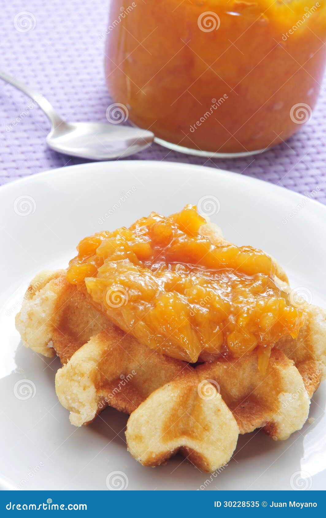 Waffle with jam stock image. Image of pastry, dish, gastronomy - 30228535