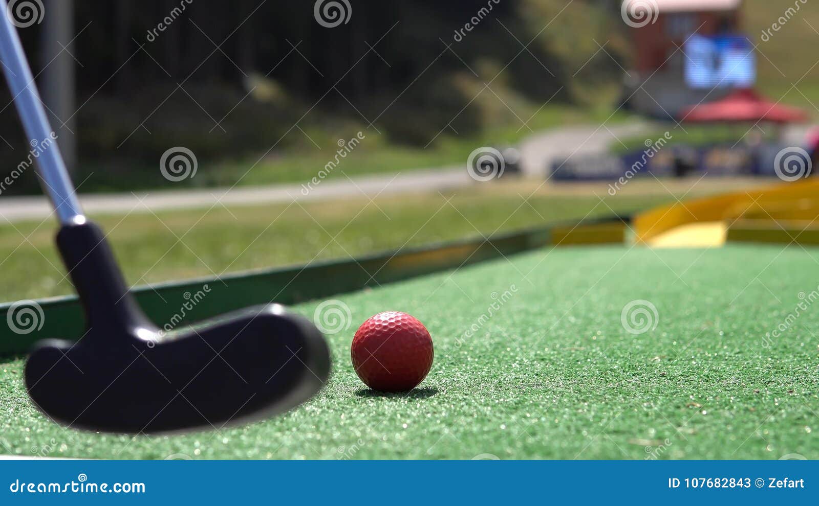 Mini golf with red ball stock image. Image of vacation - 107682843