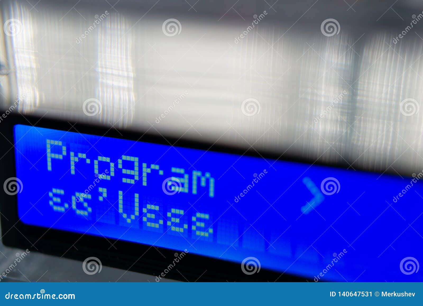 Closeup of Plexiglass and Display. Bright Blue LED Smd Screen - Close ...