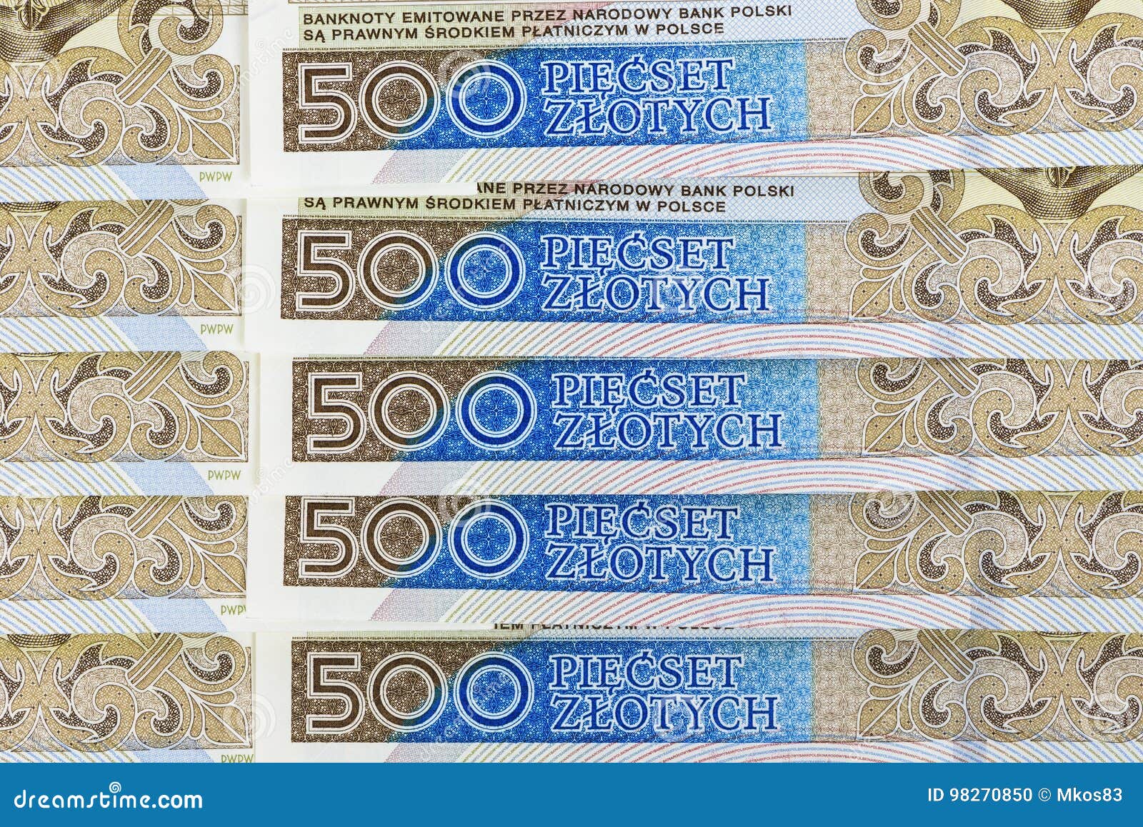 Closeup of 500 Pln Banknotes Stock Photo - Image of credit, banknotes ...