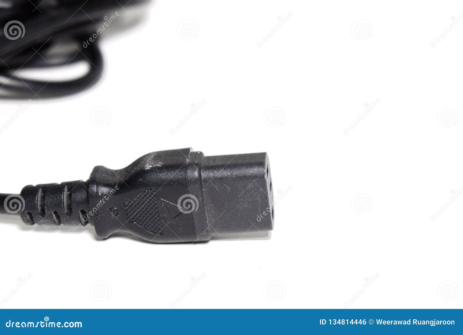 Closeup Plug the Monitor on White Background. Stock Photo - Image of ...