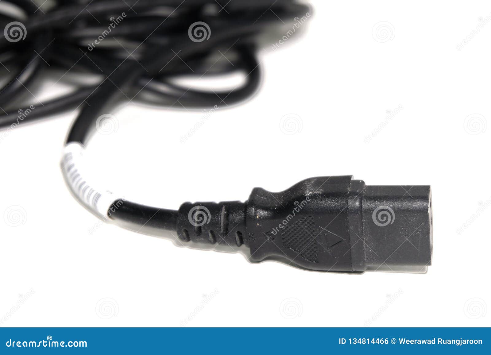 Closeup Plug the Monitor on White Background. Stock Photo - Image of ...