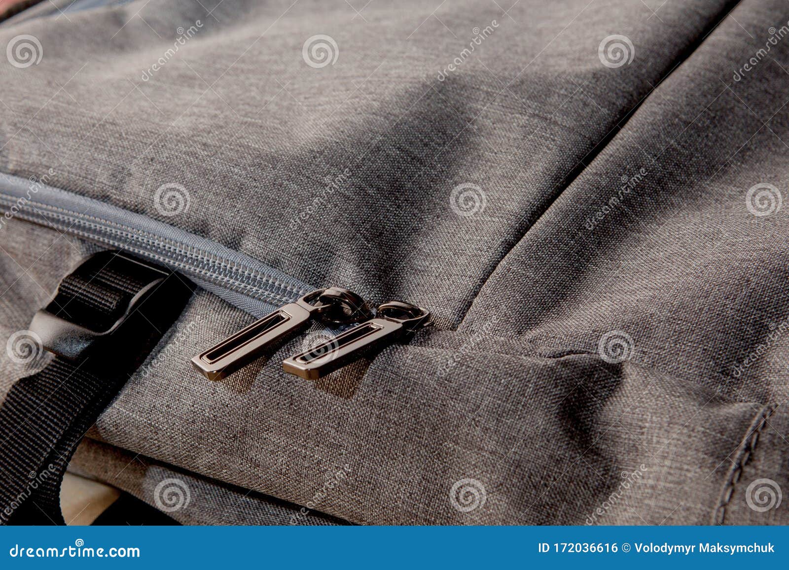 Closeup of a Pockets in the Black Photo Backpack Stock Photo - Image of ...