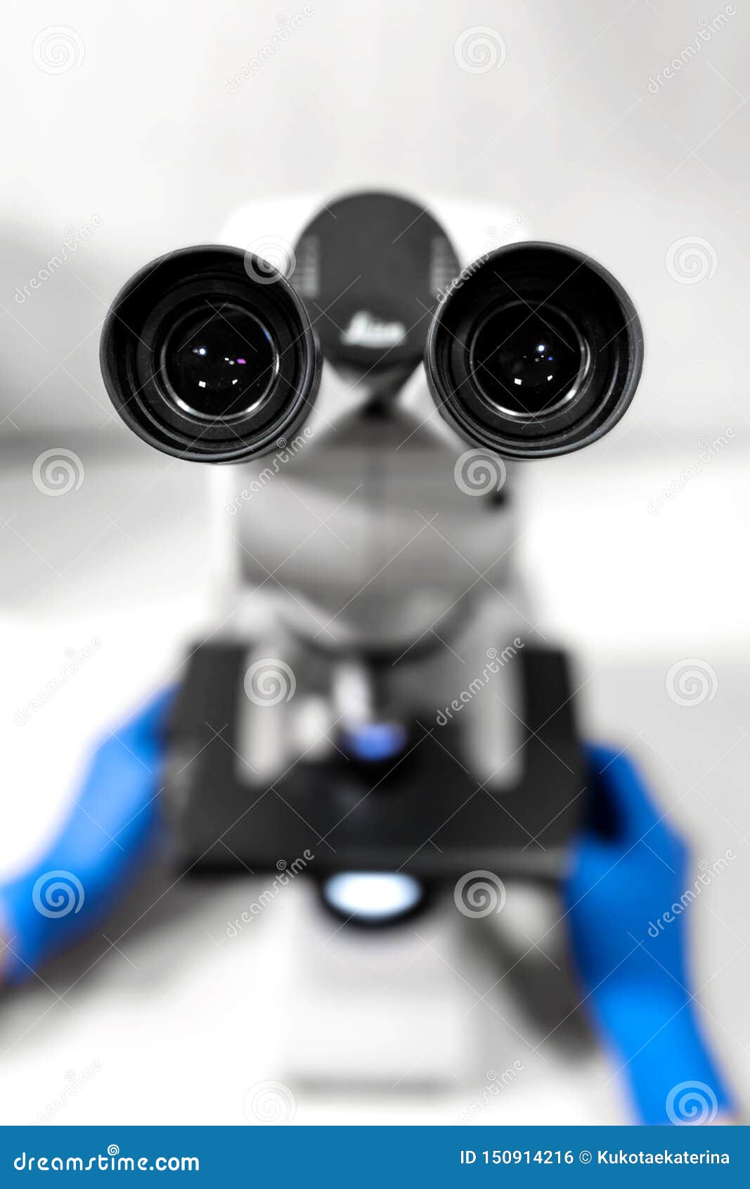 Closeup Point of View of Laboratory Assistant Looking through ...