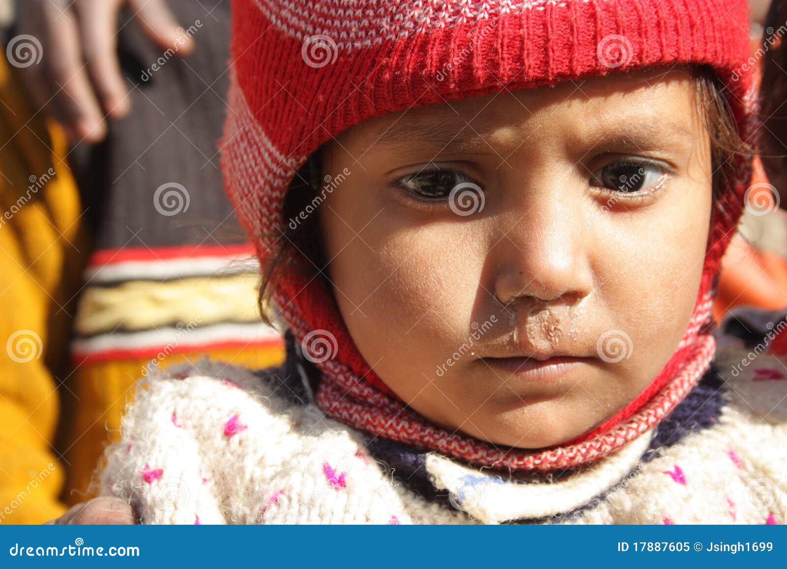 Poor Child Sleeping On Grandparents House Floor. Editorial Image ...