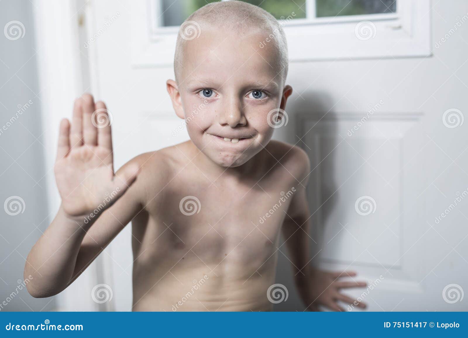 Closeup Portrait of Adorable Boy Look Funny Stock Image - Image of ...
