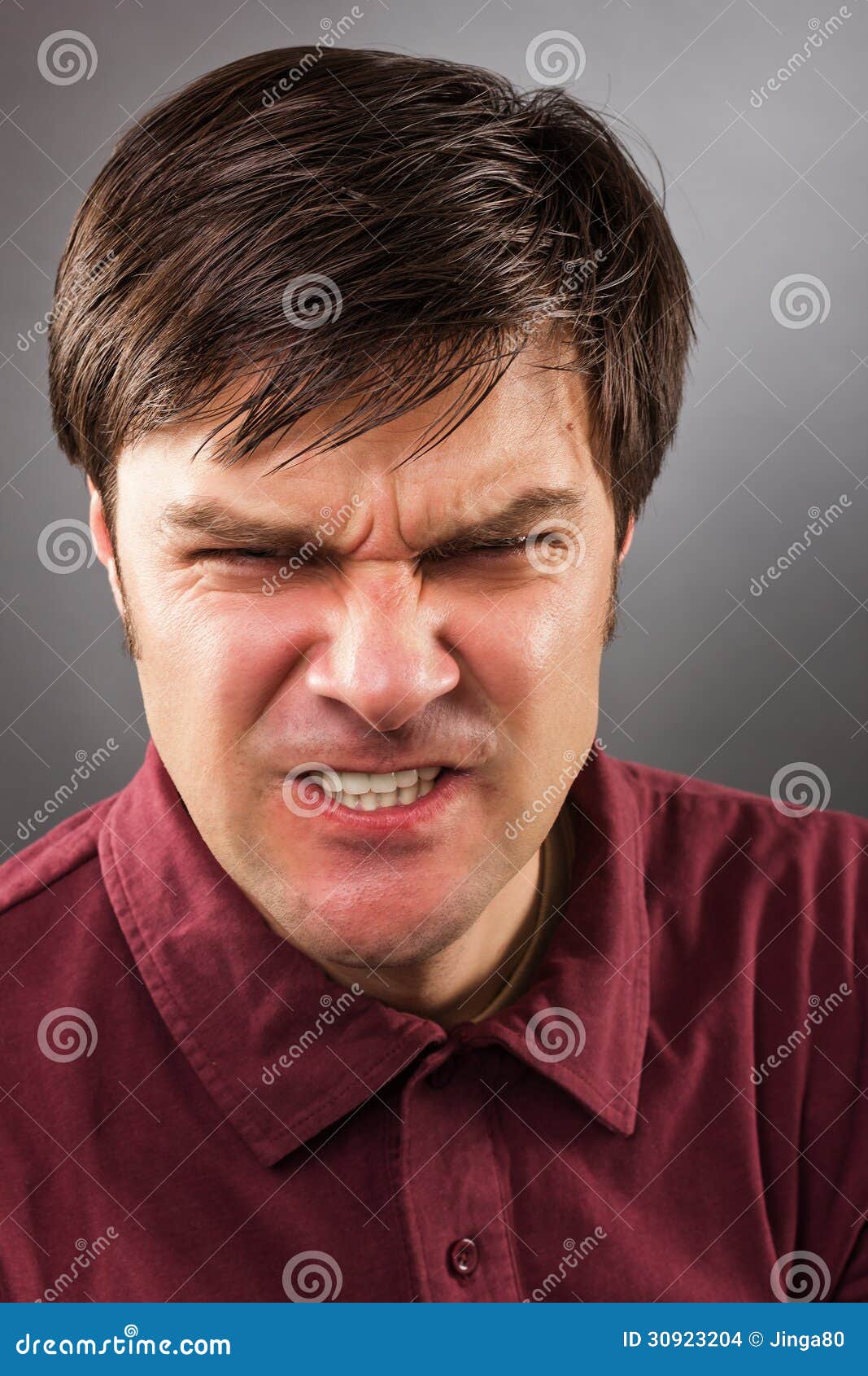 Closeup Portrait of an Angry Man Stock Photo - Image of people, face ...