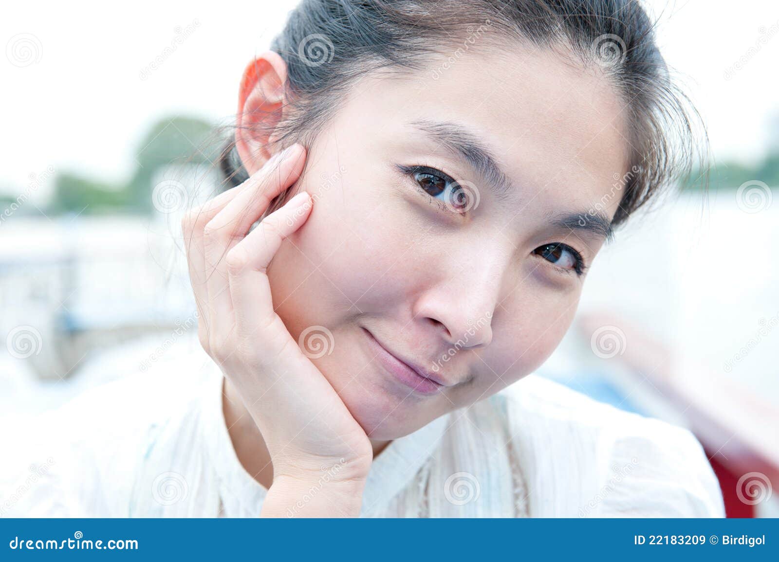 Closeup Portrait of Asian Beautiful Girl Face. Expression of Hap Stock ...