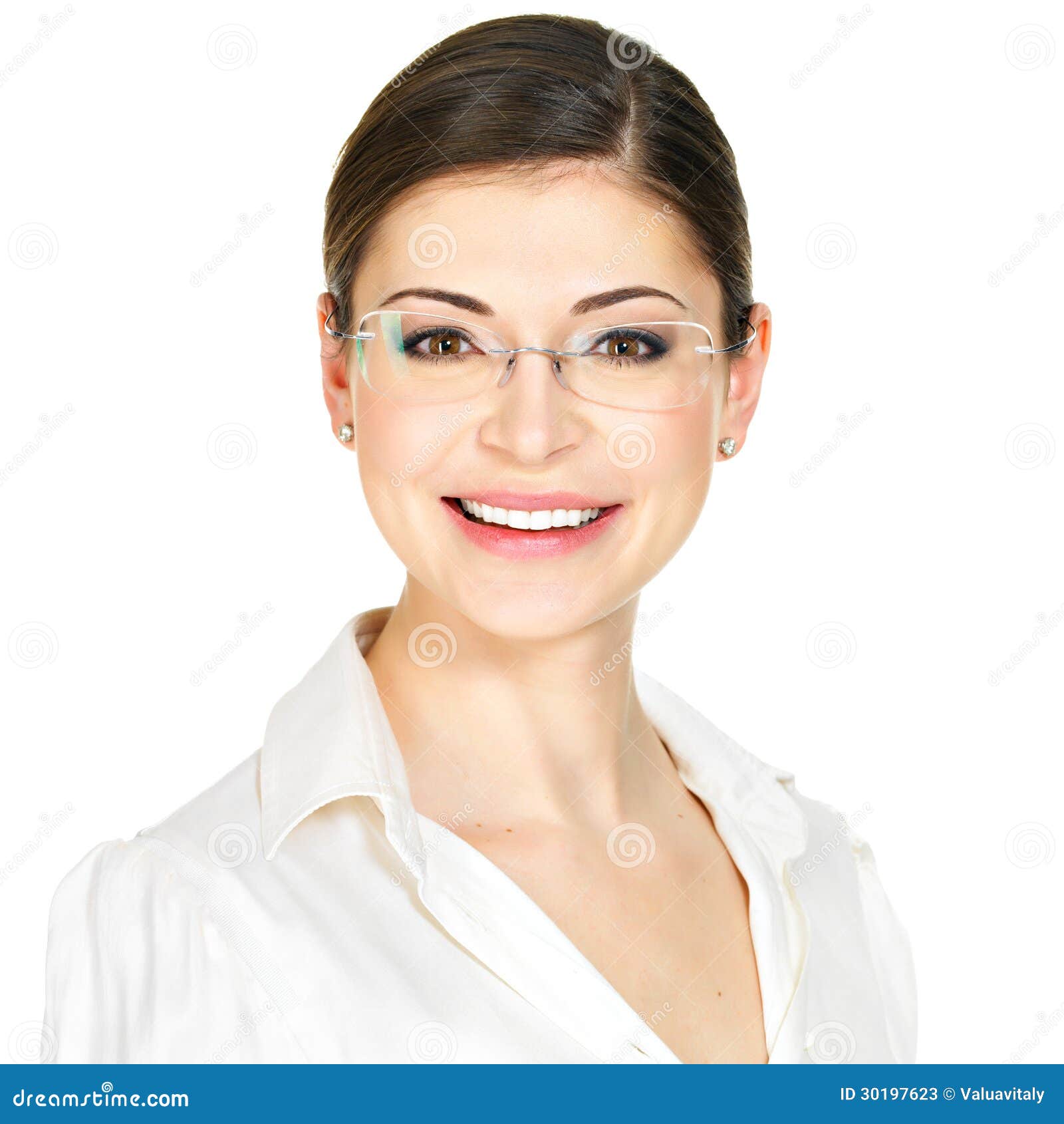Portrait of the Beautiful Happy Woman in Glasses Stock Image - Image of ... Portrait of the Beautiful Happy Woman in Glasses Stock Image - Image of ...
