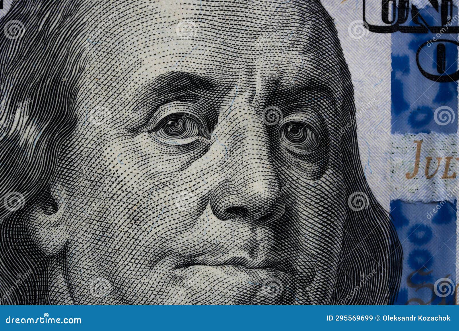 Closeup Portrait Benjamin Franklin on 100 Us Dollar Bill. Stock Image ...