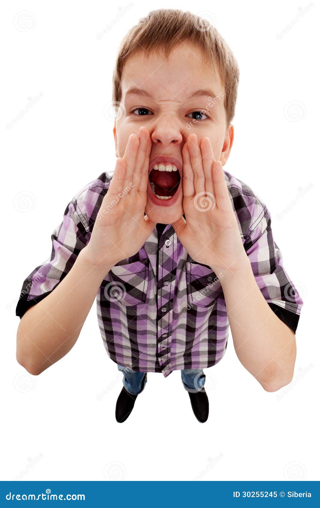CLOSEUP of a BOY SCREAMING OUT LOUD Stock Image - Image of crazy ...
