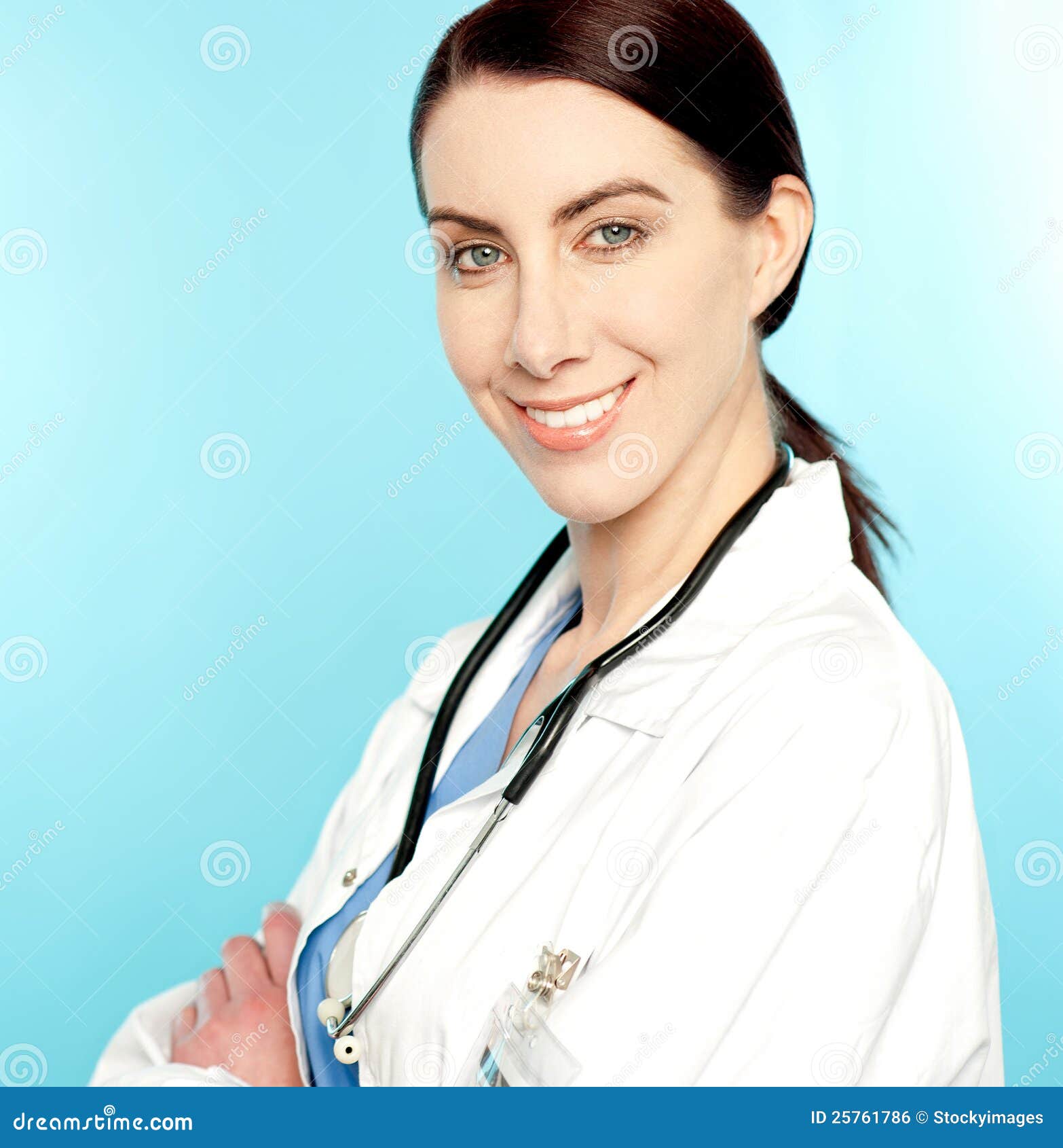 Closeup Portrait of Charming Female Doctor Stock Photo - Image of ...