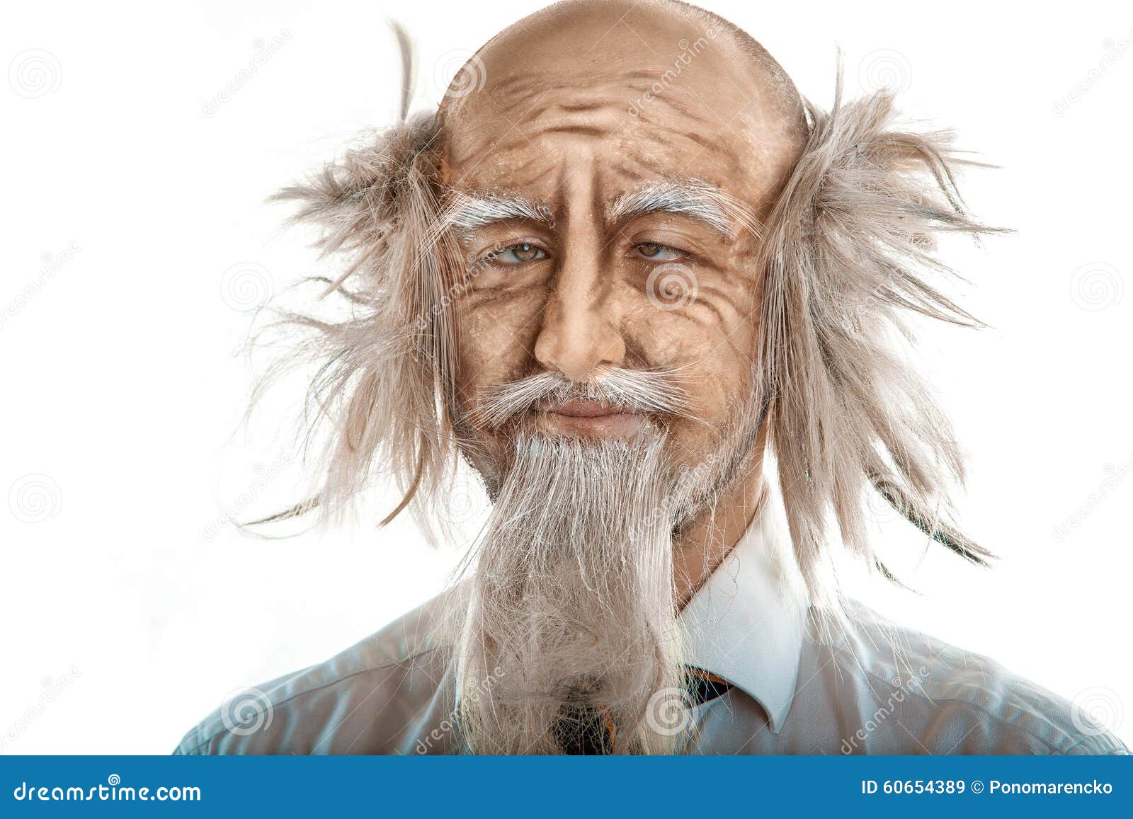 Crazy Old Man On A White Background In Studio Royalty-Free Stock Image ...