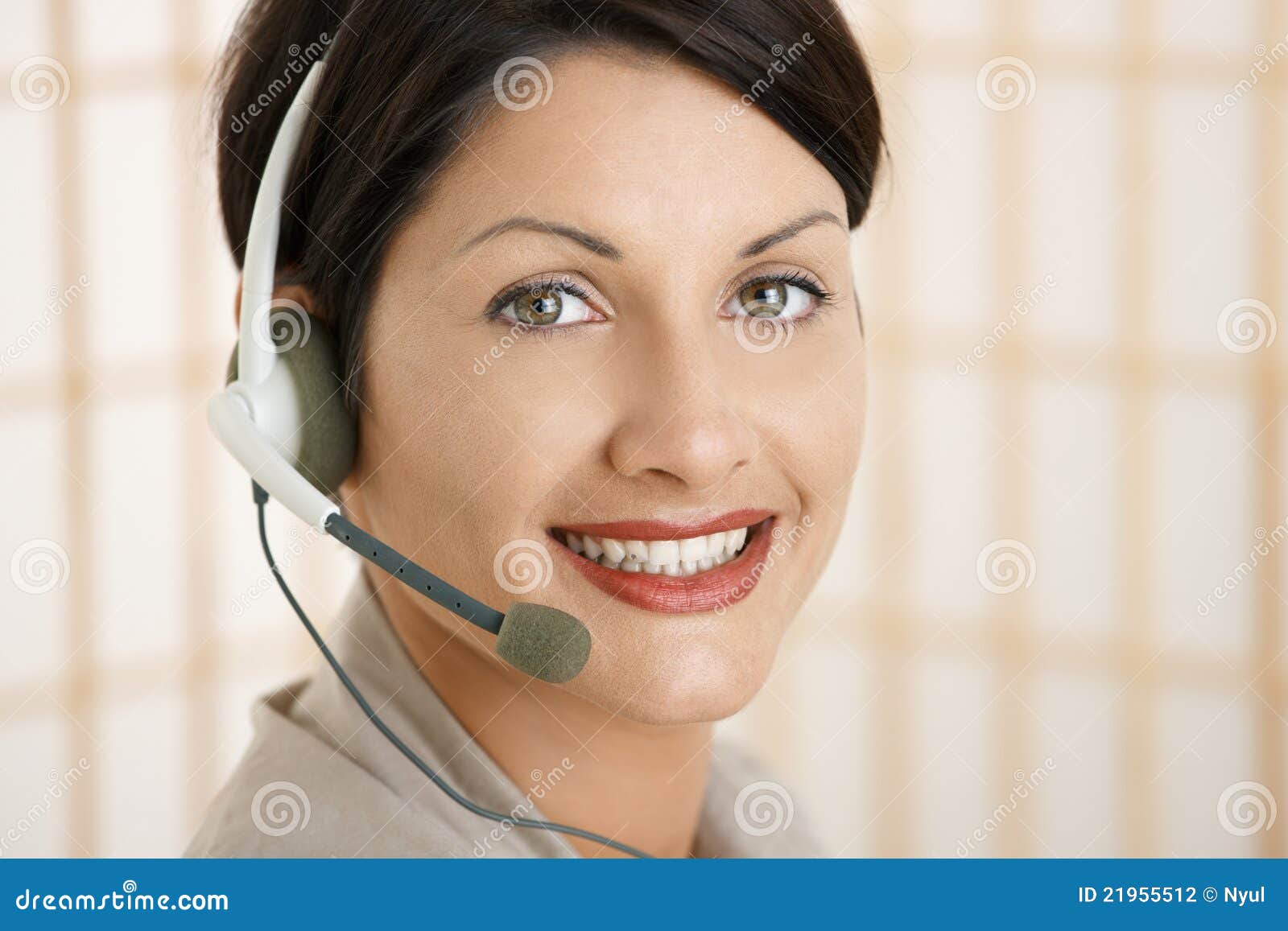 Closeup Portrait of Customer Service Operator Stock Photo - Image of ...