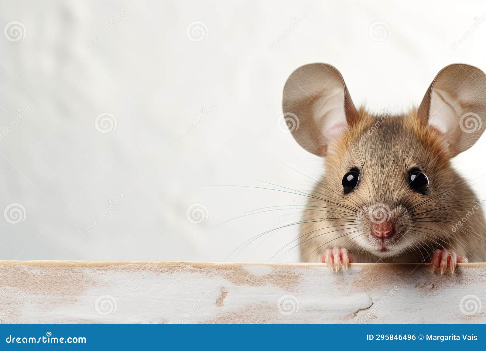 Closeup Portrait of Cute Grey Mouse Peeks Out Stock Illustration ...