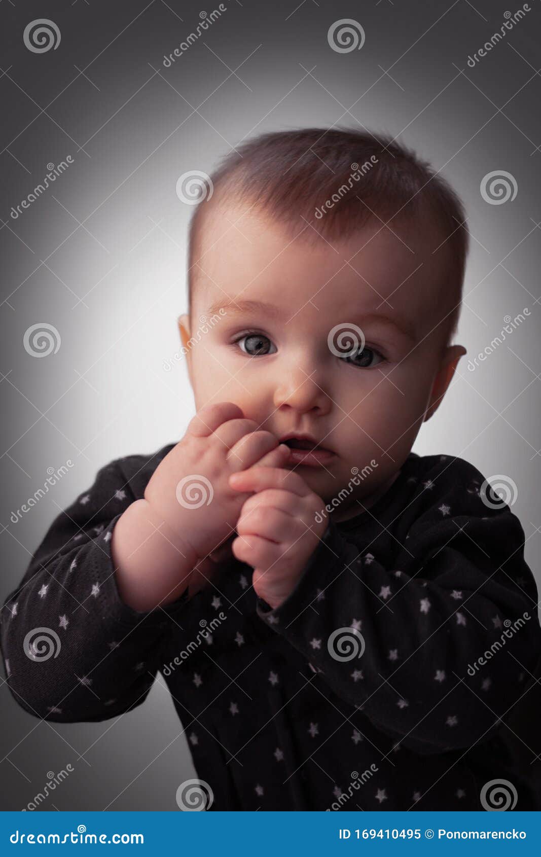 Cute Little Child Posing in Studio Stock Image - Image of newborn ...