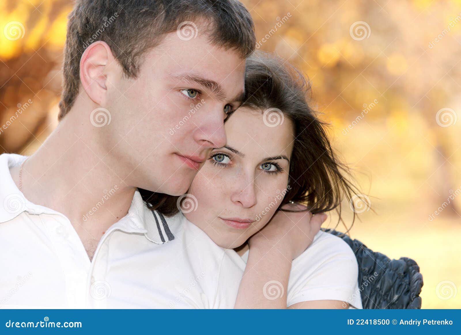 Closeup Portrait of a Cute Young Couple Stock Photo - Image of female ...