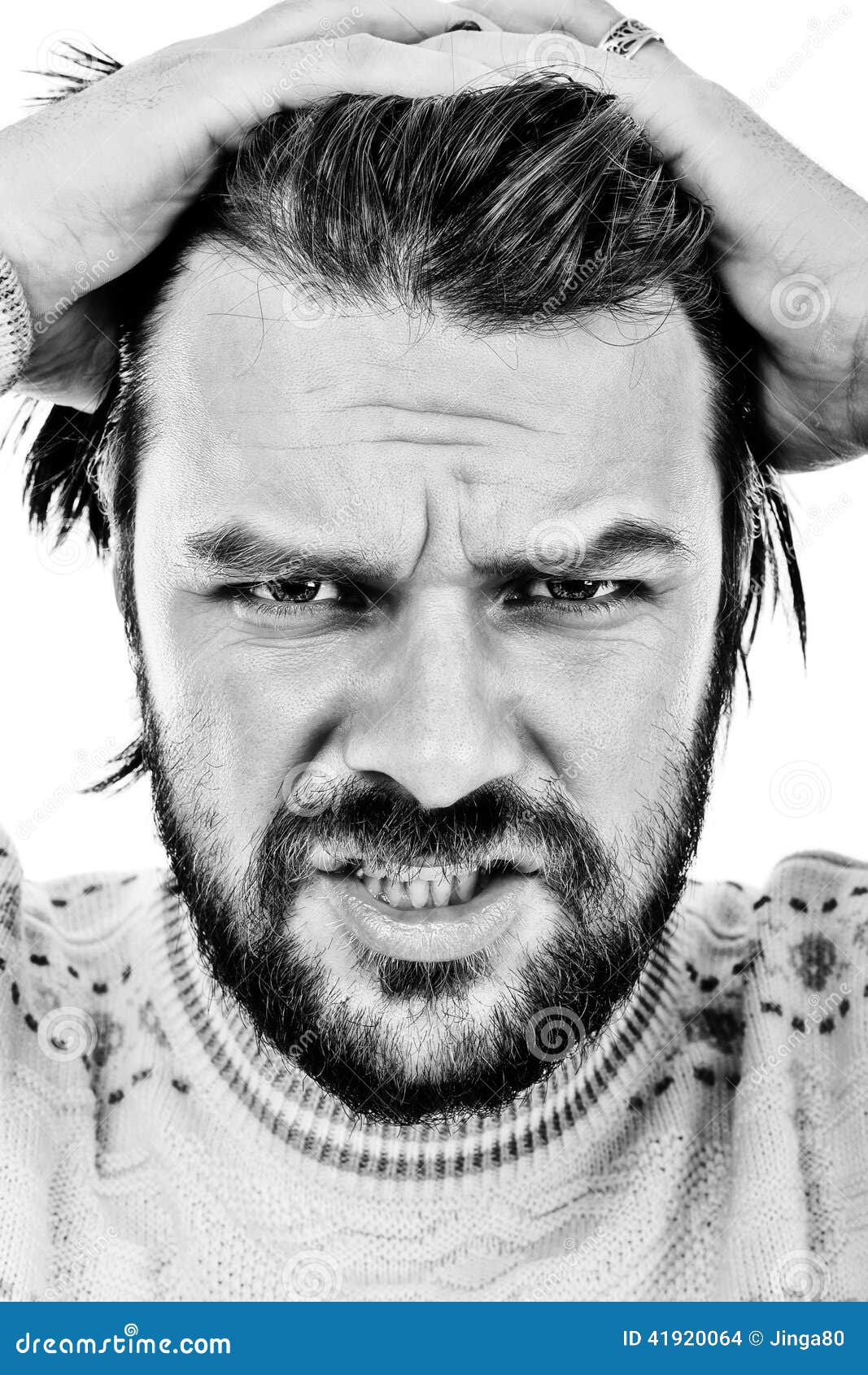 Closeup Portrait of a Desperate Young Man Against Stock Photo - Image ...