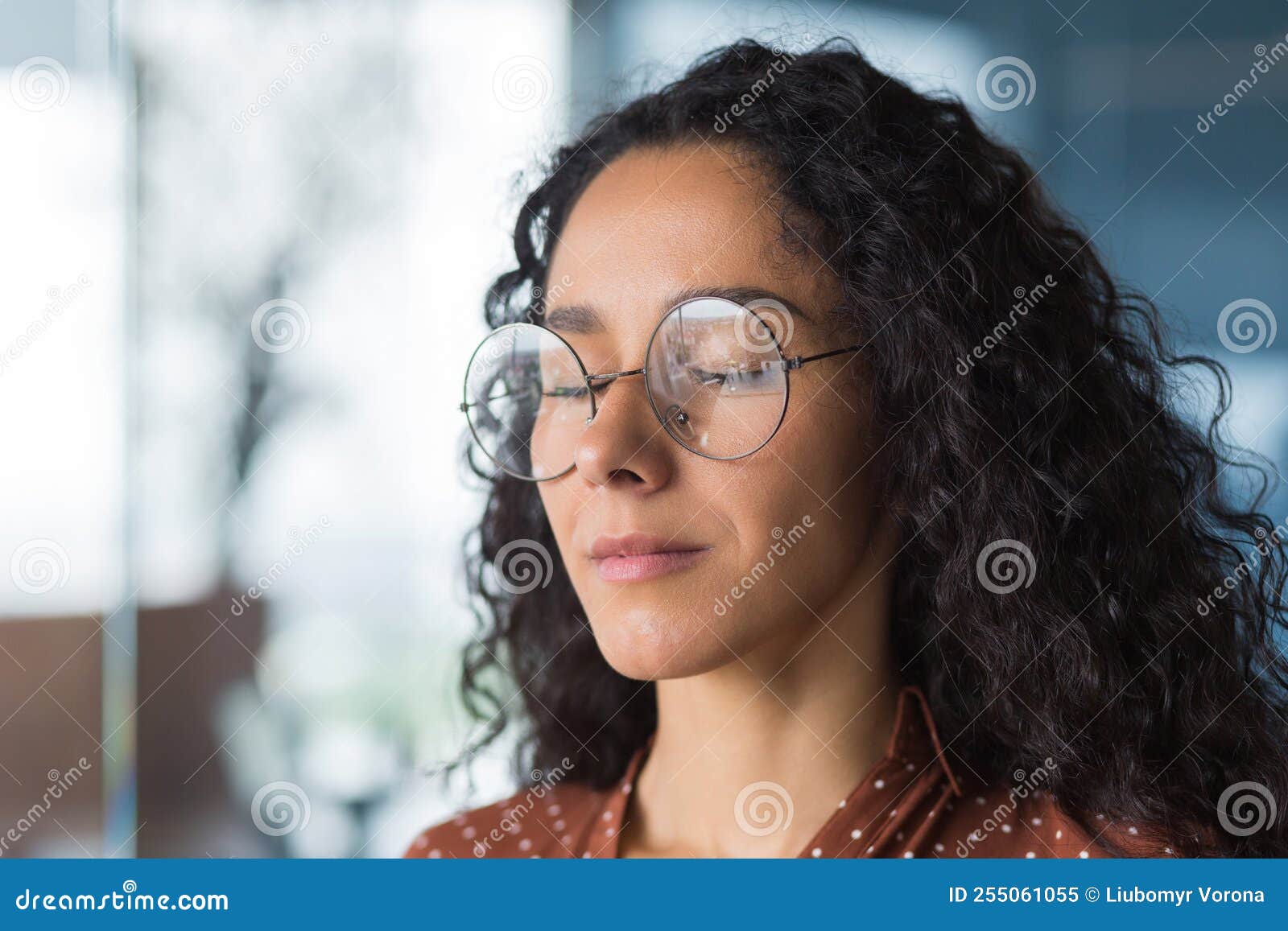 Closeup Portrait Female Programmer Engineer Developer with Closed Eyes ...