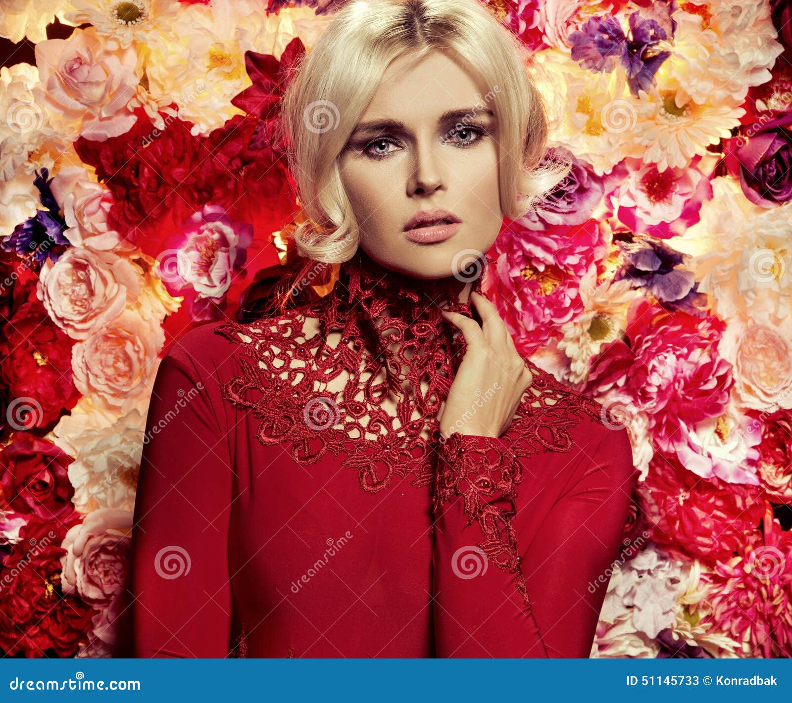 Closeup Portrait of a Flower Nymph Stock Image - Image of colorful ...