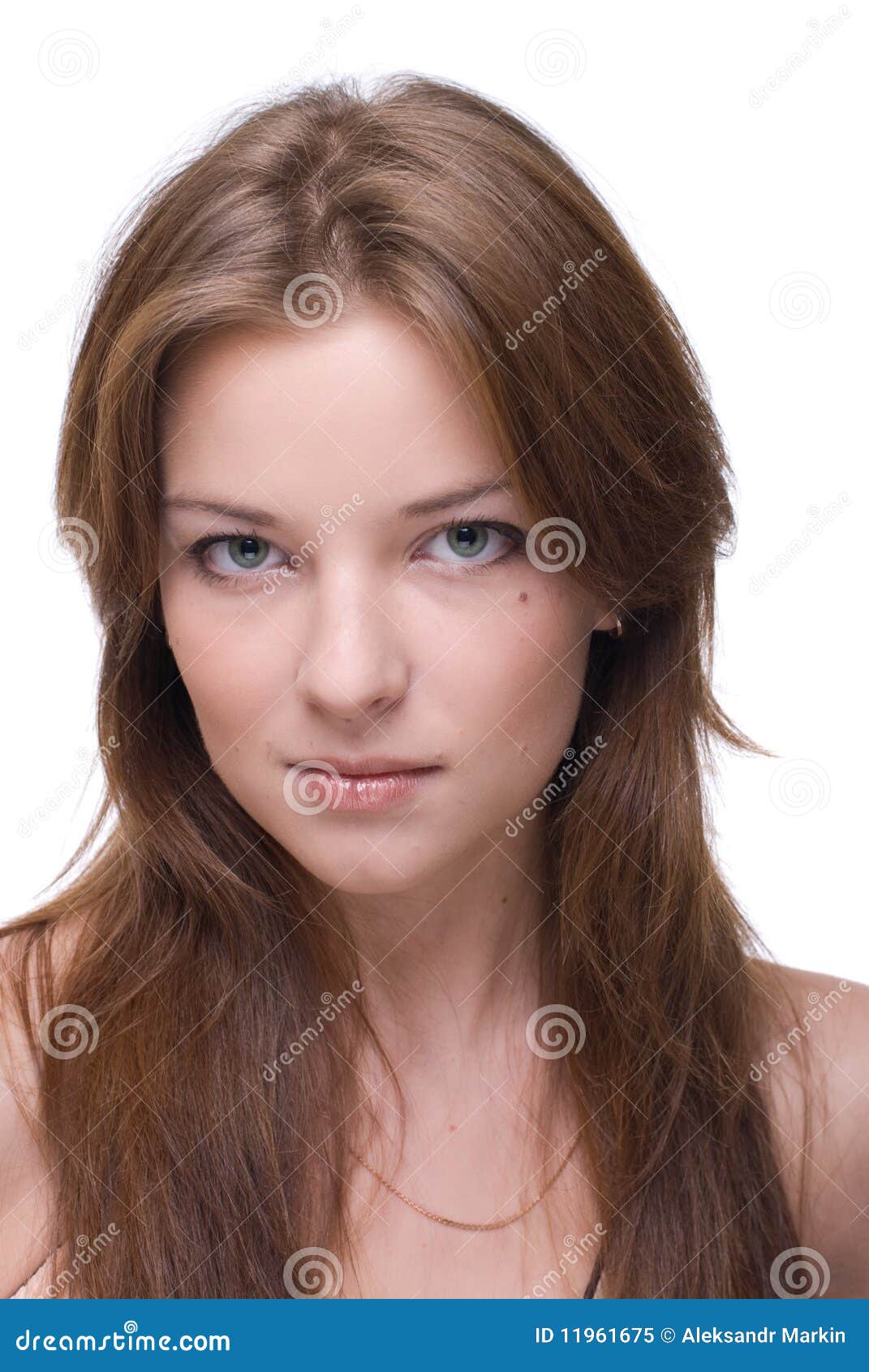 Closeup Portrait of Girl with Clear Makeup Stock Image - Image of dress ...