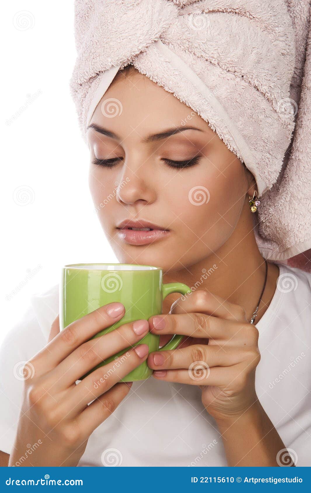 Closeup Portrait of Girl with Cup Stock Photo - Image of bright, female ...