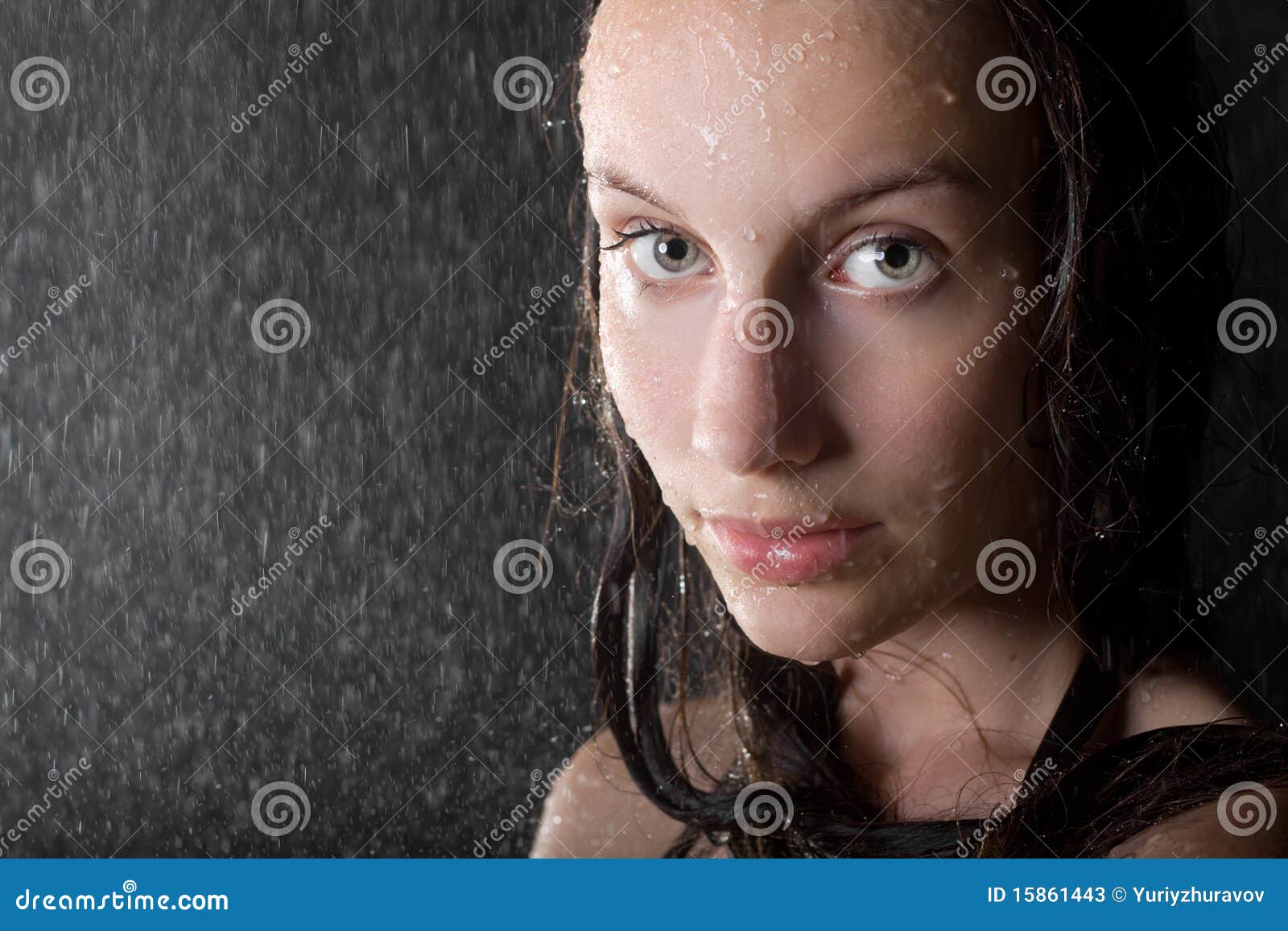 Closeup Portrait of Girl in Water Studio Stock Image - Image of bikini ...