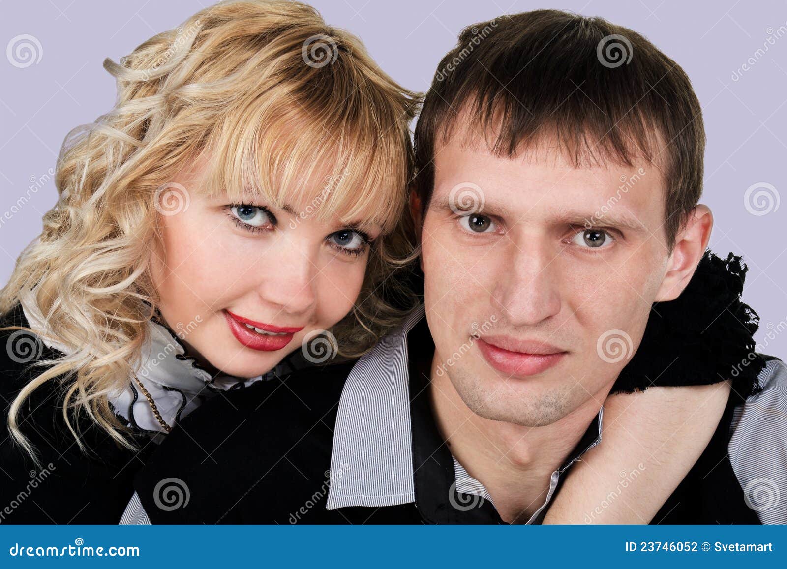 Closeup Portrait of Happy Young Couple Stock Photo - Image of looking ...