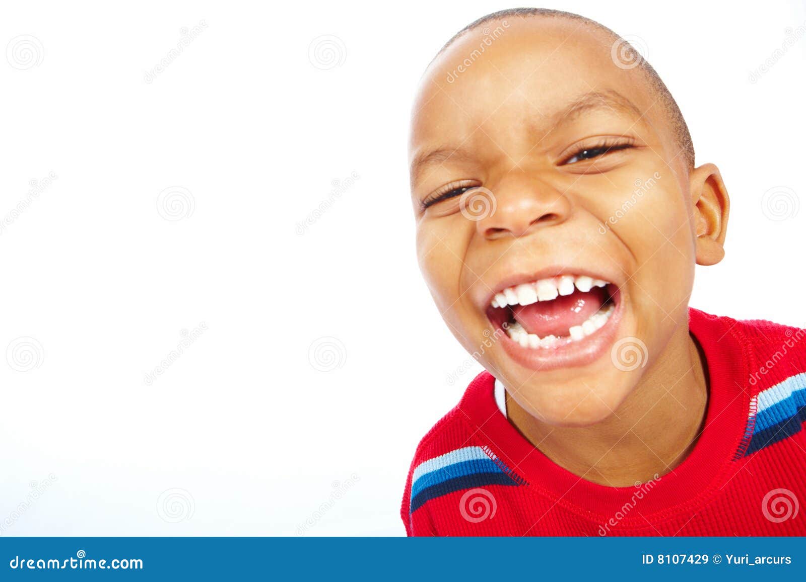 Closeup Portrait Of Laughing Young Boy Laughing Stock Image - Image of ...