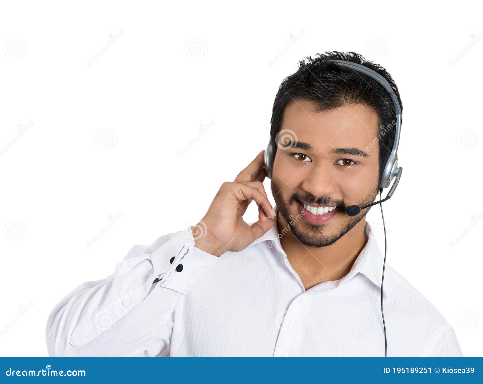 Portrait of Male Customer Service Representative or Call Centre ...