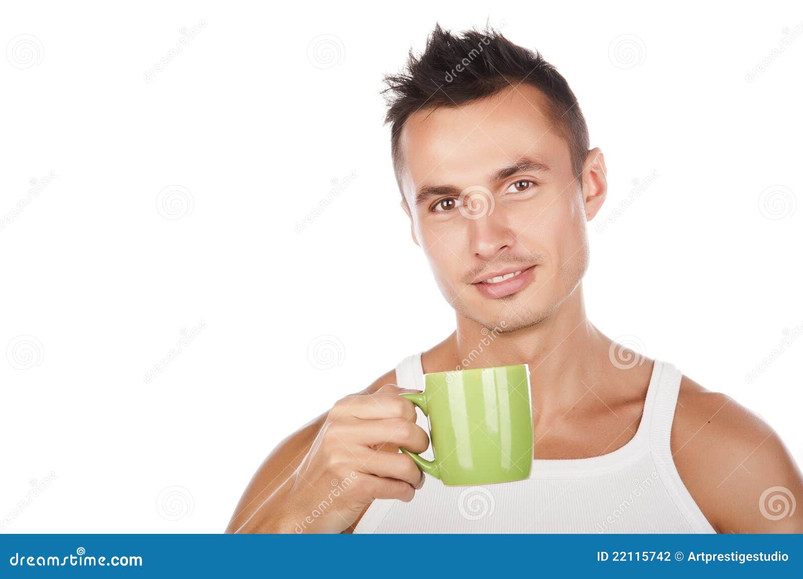 Closeup Portrait of Man with Cup Stock Photo - Image of body, close ...