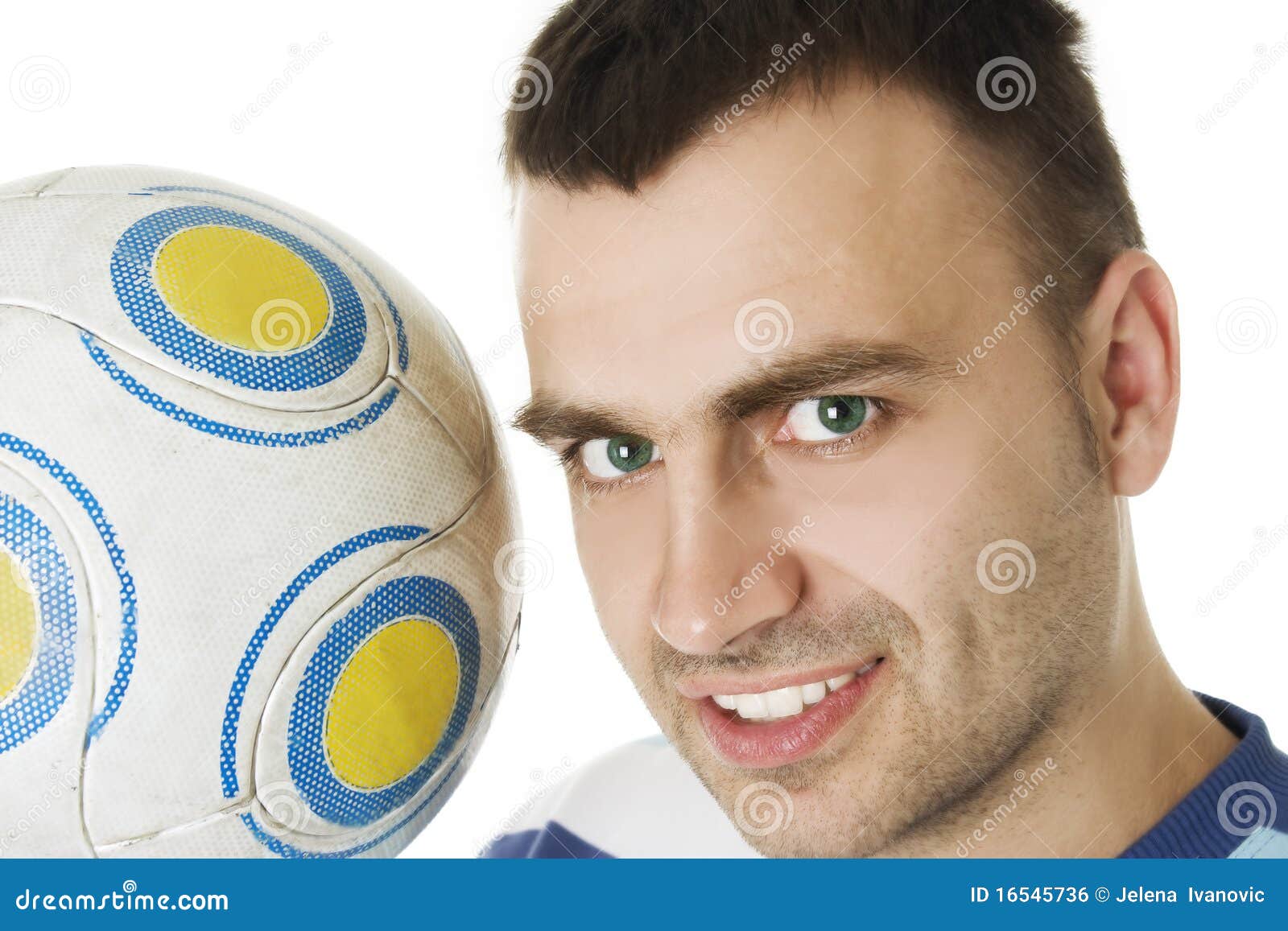 Closeup Portrait of Man with a Football Stock Photo - Image of fresh ...