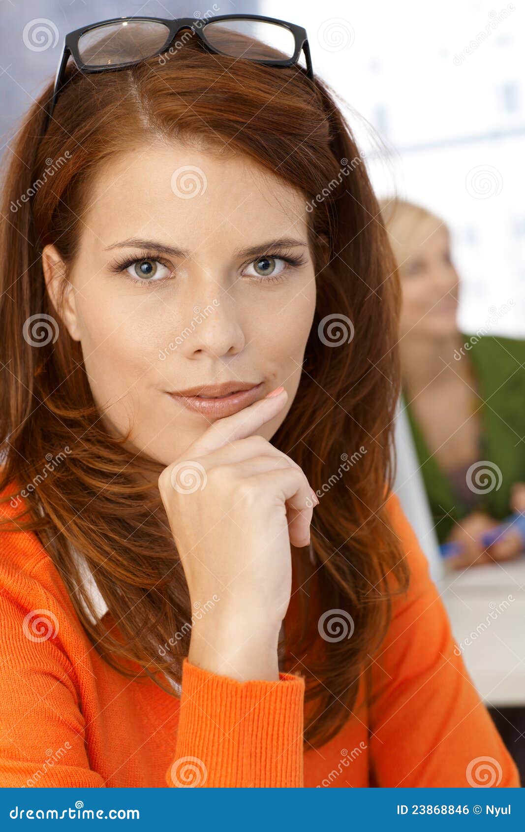 Closeup Portrait of Pretty Office Worker Stock Photo - Image of ...