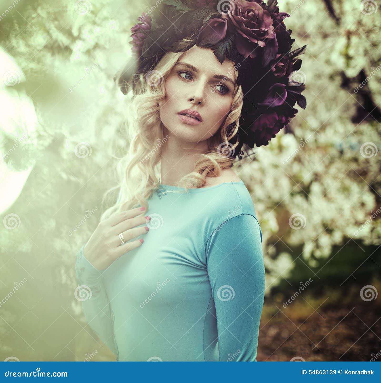 Closeup Portrait of a Sensual Young Nymph Stock Image - Image of ...