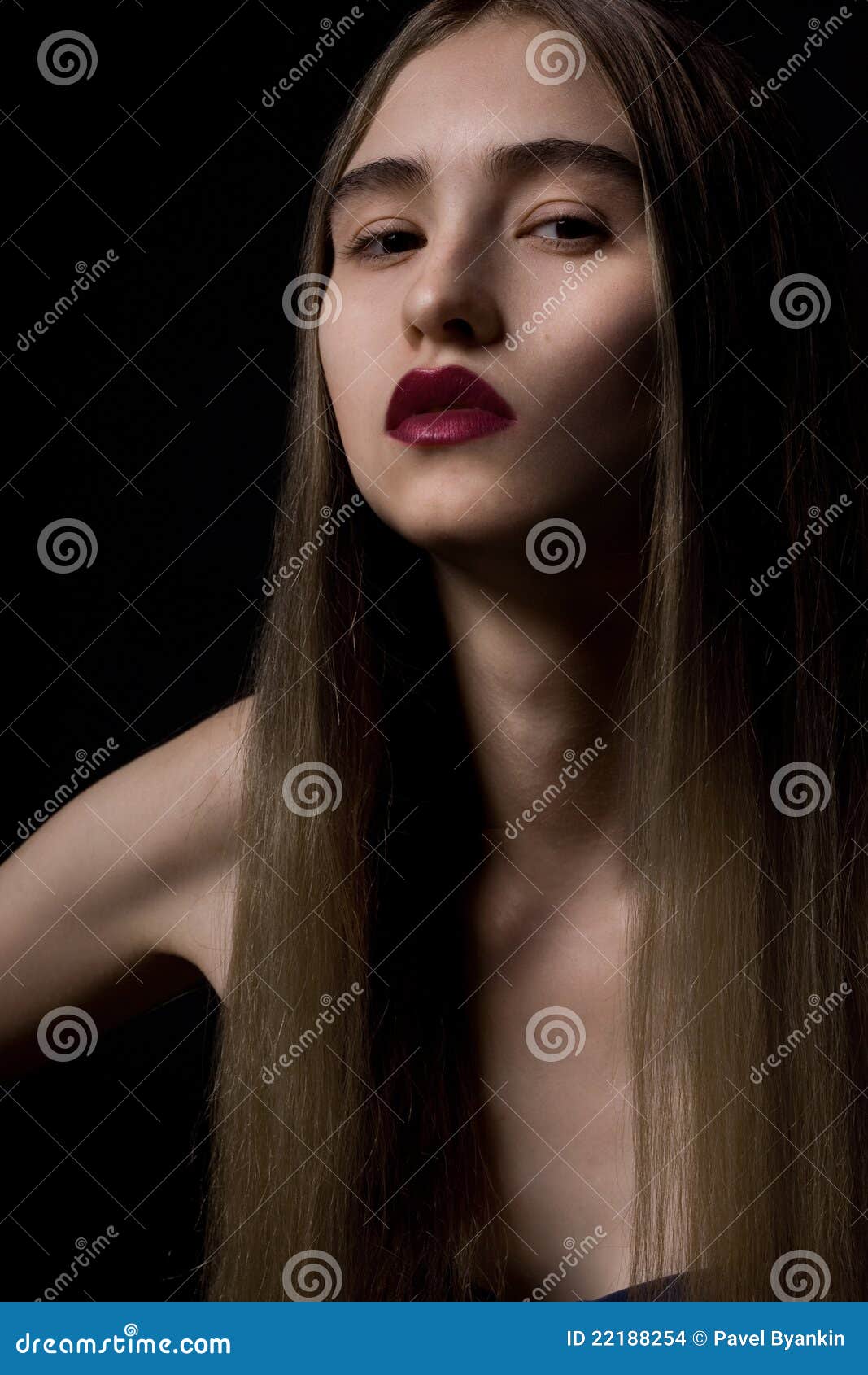 Closeup Portrait of a Serious Model with Makeup Stock Photo - Image of ...