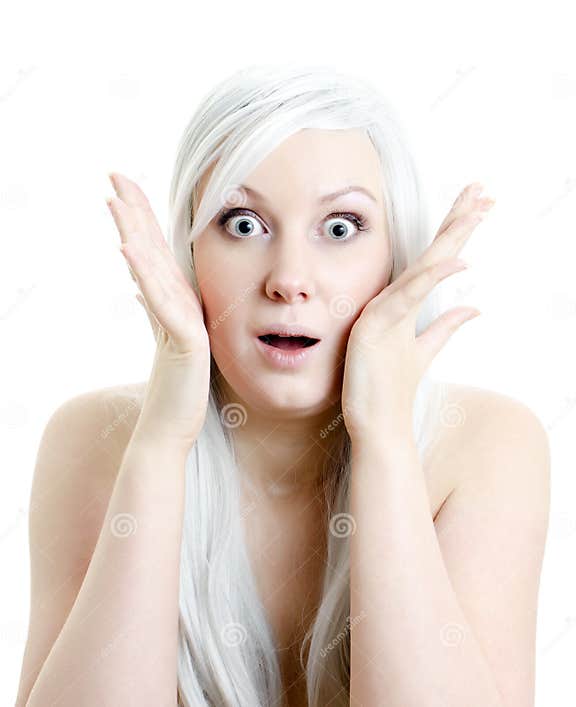 Closeup Portrait Of Shocked Girl Stock Image Image Of Girl Open