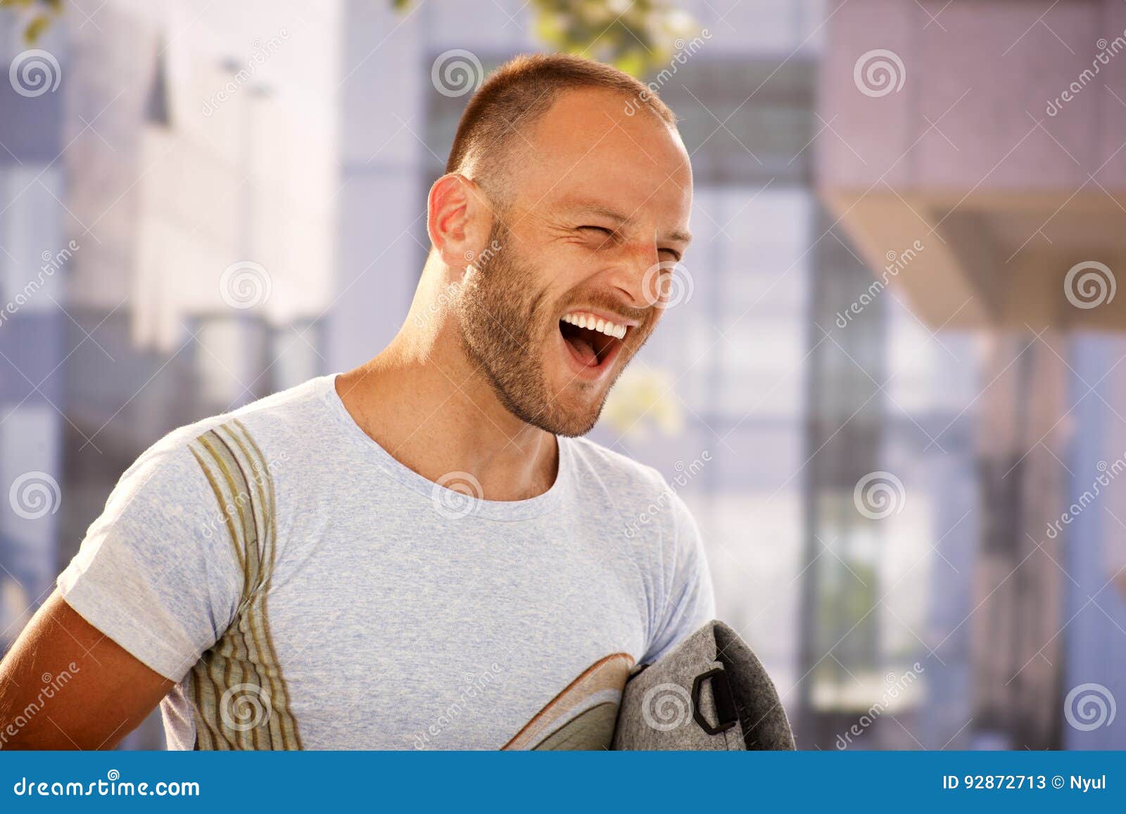 Closeup Portrait of Shouting Man Outdoors Stock Image - Image of ...