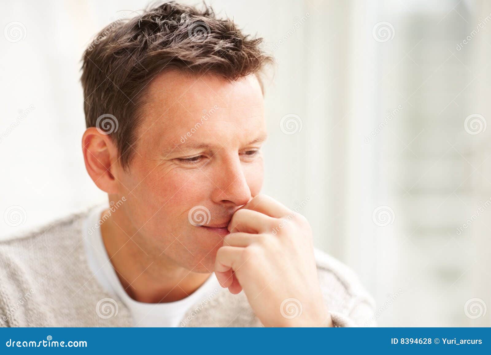Closeup Portrait of Shy Man Stock Photo - Image of fresh, attractive ...