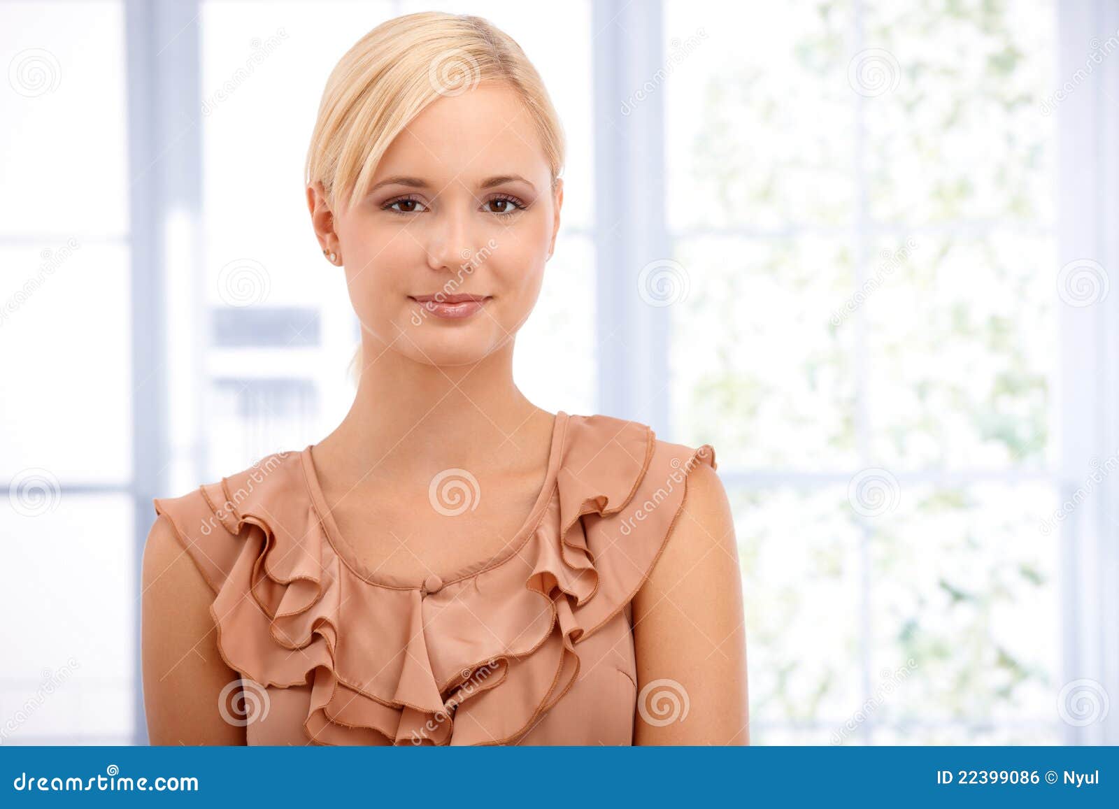 Closeup Portrait of Smart Blonde Smiling Stock Photo - Image of adult ...
